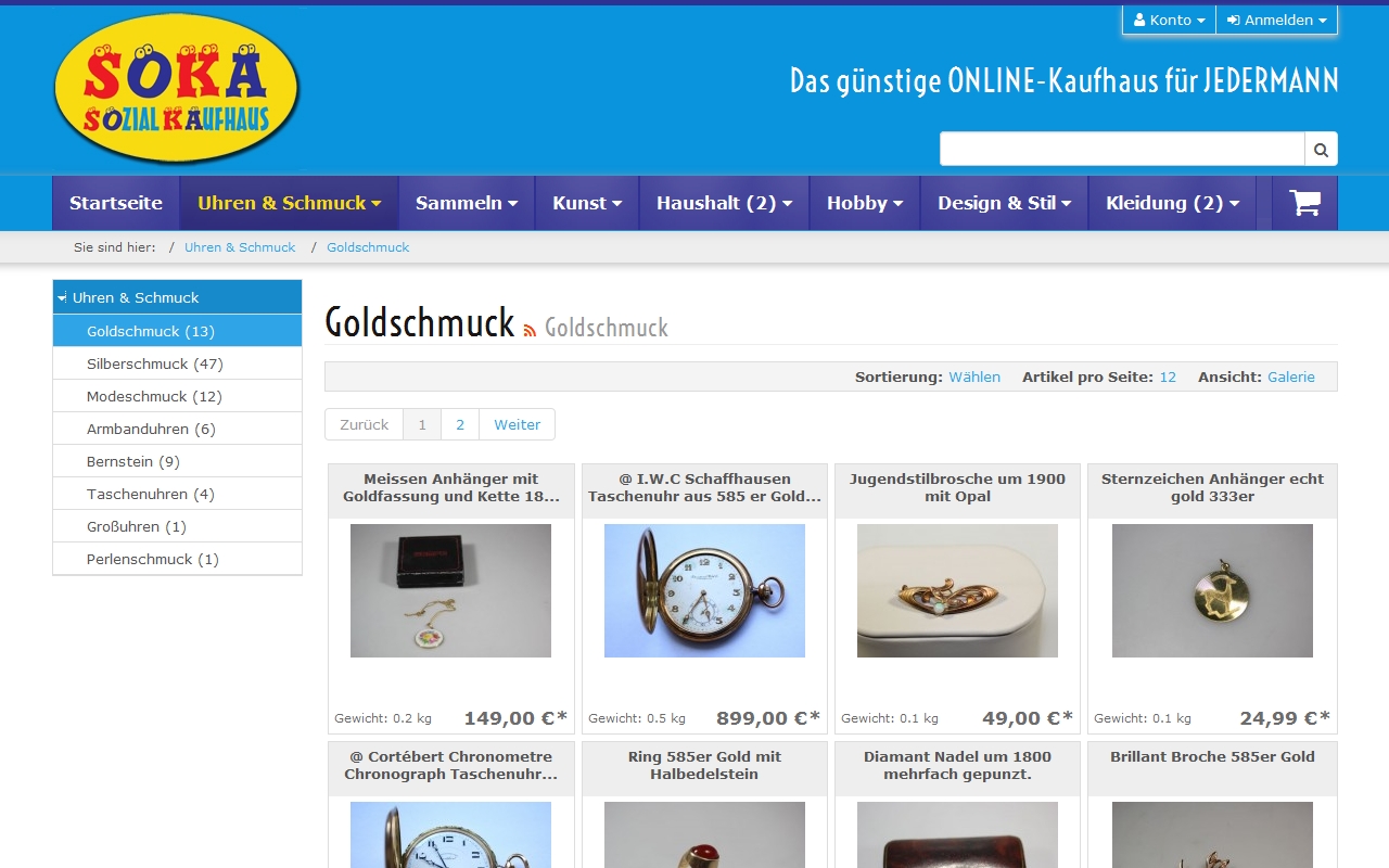 Sozialkaufhaus Fürth - Onlineshop - Pixogram - Internetagentur